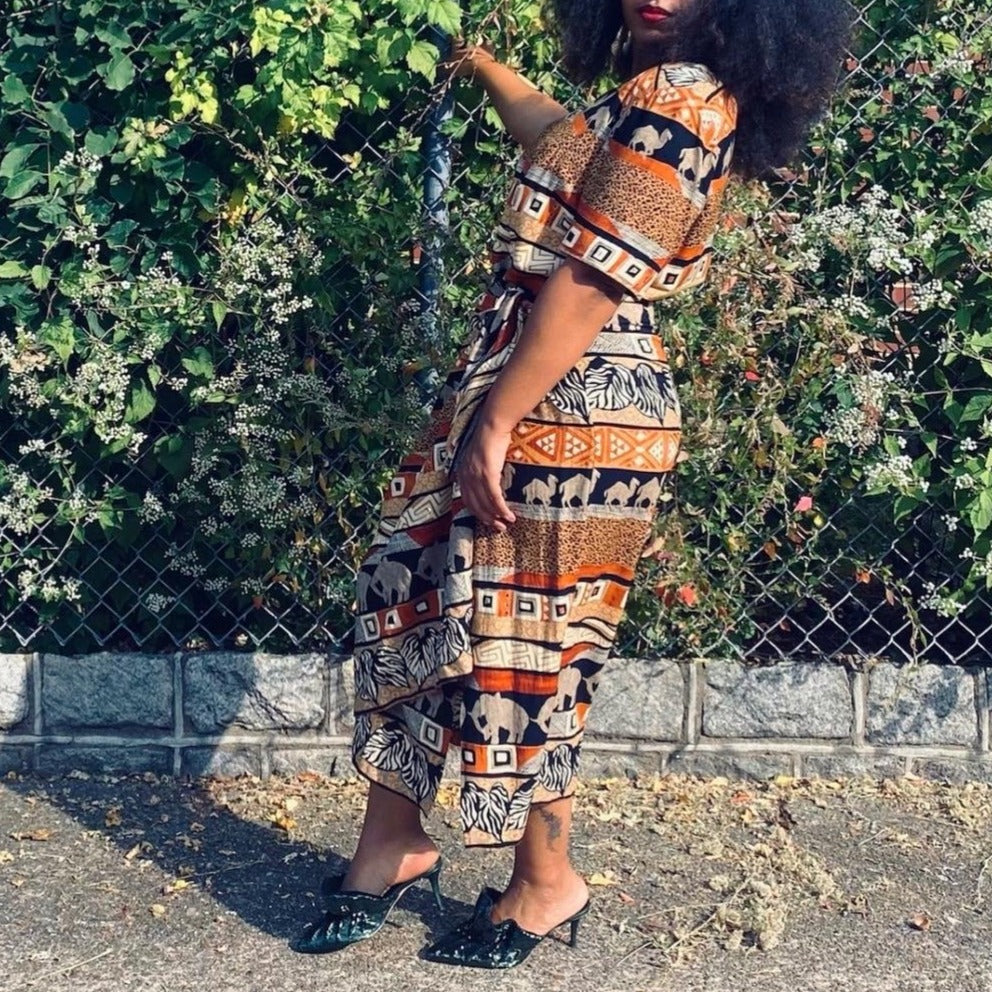 Jessica Animal Wrap Dress – Cre8tive Orchid